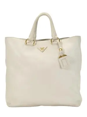 Prada Vitello Daino Convertible Shopping Tote - White