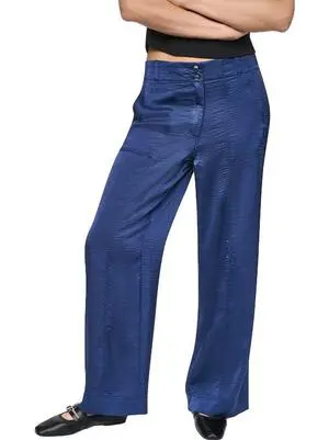Dkny Wide Leg Glazed Pants - Intrepid Blue