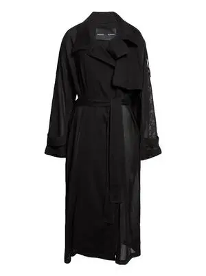 Proenza Schouler Sheer Wool Trench Coat - Black