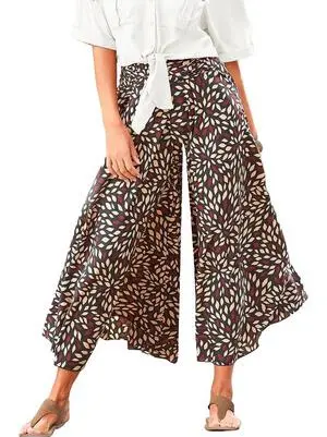 LASCANA LASCANA Printed Flowy Wide-Leg Culottes Brown Printed