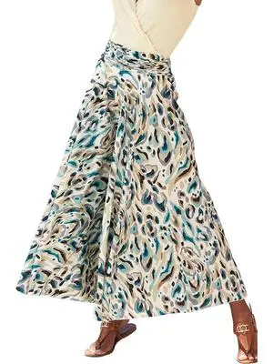 LASCANA Printed Flowy Wide-leg Culottes - Sand Print