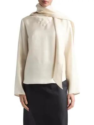 Loulou De Saison Gala Silk Crepe Top - Ivory
