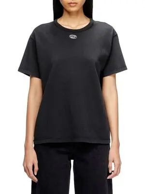 DIESEL® Metallic Oval D Cutout T-shirt - Black