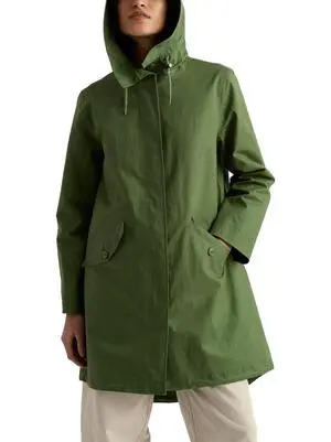 SEASALT CORNWALL Waterproof Linen & Cotton Hooded Coat - Heath
