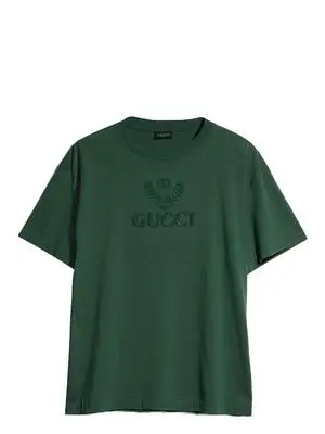 Gucci Cotton Jersey T-shirt With Embroidery - Green