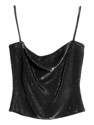 Gucci Fluid Lamé Jersey Top With Iridescent Effect - Black