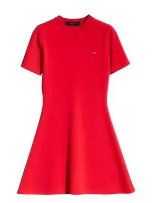 Gucci Fine Matte Viscose Flared Dress - Red
