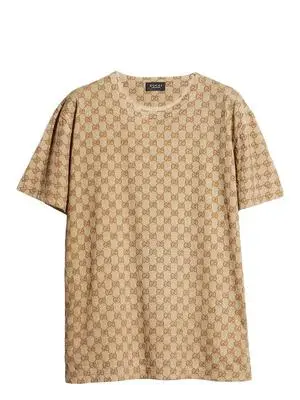 GUCCI Gucci Allover GG Print Cotton T-Shirt