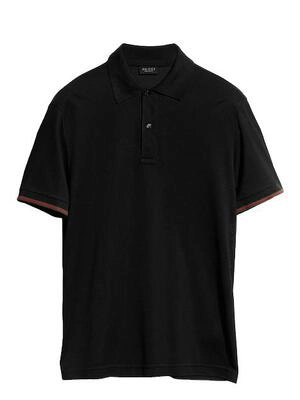 Gucci Silk Jersey Polo Shirt With Web - Black