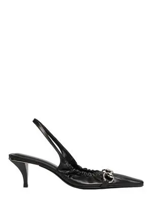 Gucci Vittoria Slingback Pump With Elastic Leather - Black
