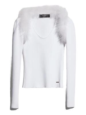Gucci Rib Viscose Tank Top With Detachable Cardigan - White