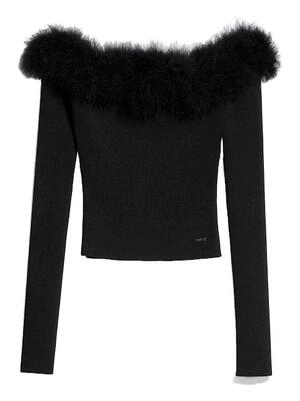 Gucci Rib Viscose Off-the-shoulder Top - Black