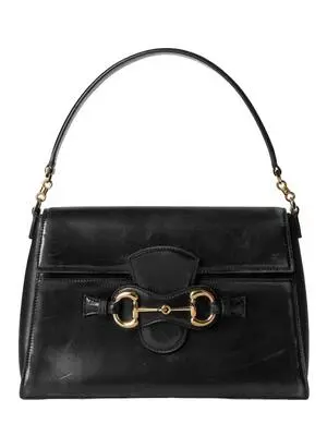 Gucci Horsebit Duomo Medium Top Handle Bag In Leather - Black