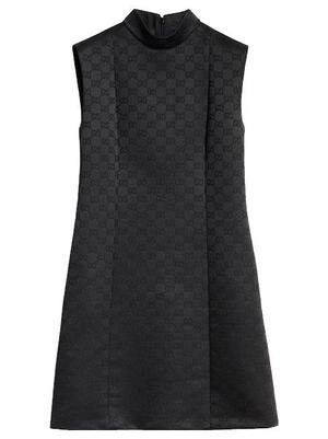 Gucci Gg Viscose Jacquard Sleeveless Dress - Black