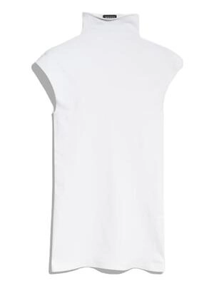 Gucci Seamless Stretch Nylon Jersey Turtleneck Tank Top - White