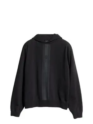 Gucci Cotton Hooded Sweatshirt With Muted Web Detail - Black