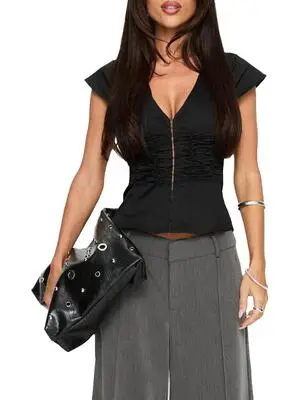Princess Polly Indulgence Ruched Corset Top - Black