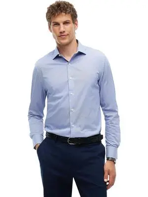 Tommy Hilfiger Regular Fit Thflex Check Dress Shirt 14.5/32 - Blue