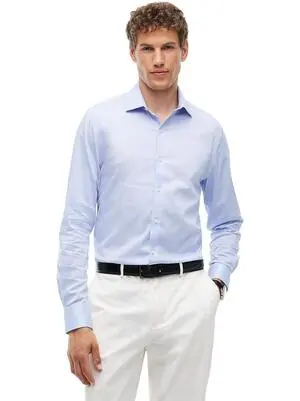 Tommy Hilfiger Slim Fit Thflex Geo Print Dress Shirt 17.5/32 - Blue