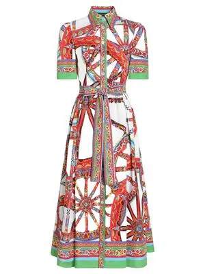 Dolce & Gabbana Carretto-print Poplin Shirt Dress - Multicolor