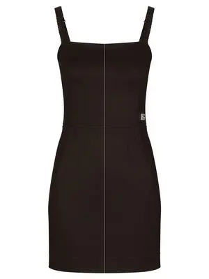 Dolce & Gabbana Milano Rib Dress With Dg Logo - Black