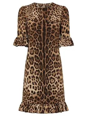 Dolce & Gabbana Leopard-print Cady Dress - Multicolor