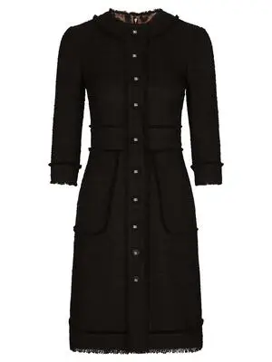 Dolce & Gabbana Raschel Tweed Midi Dress - Black