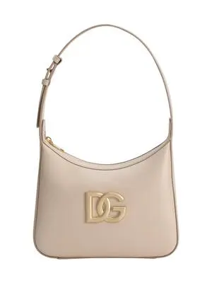 Dolce & Gabbana Calfskin Shoulder Bag With Dg Logo - Pink