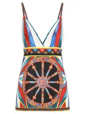 Dolce & Gabbana Carretto-print Fabric Short Dress - Multicolor
