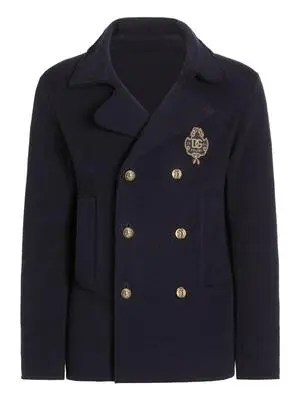 Dolce & Gabbana Double-breasted Virgin Wool Jacket - Blue