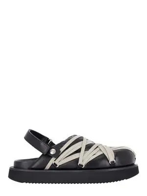 Rick Owens Padded Megalace Platform Mules - Black