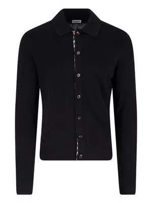Burberry Check Detail Cardigan - Black