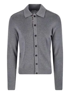 Burberry Check Detail Cardigan - Gray