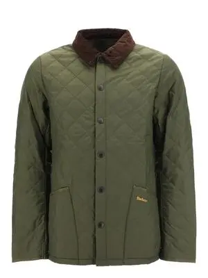 Barbour Heritage Quilt Jacket With Corduroy Collar - Green