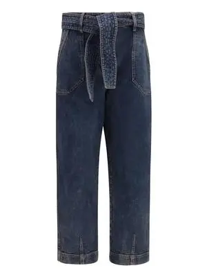 Giorgio Armani Wide-leg Jeans With Belt - Blue