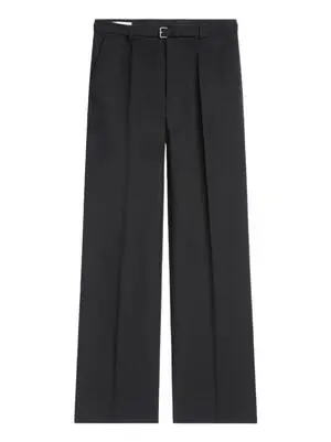 Dries Van Noten Belted Wool Bootcut Trousers - Black