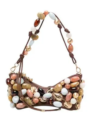 Cult Gaia Mercier Embellished Shoulder Bag - Brown