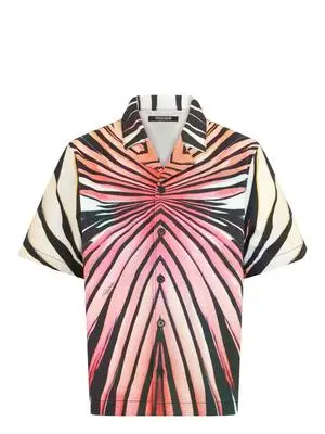 Roberto Cavalli Ray Of Paradise-print Short-sleeve Shirt - Pink