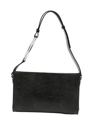 DONDUP Ring-handle Lizard-effect Tote Bag - Black