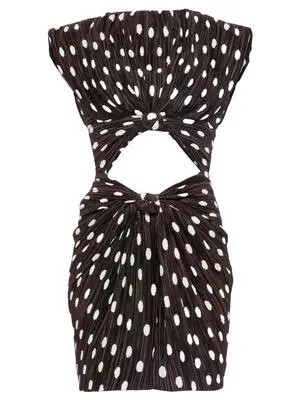 CULT GAIA Cult Gaia Marilou Polka-Dot Plissé Dress