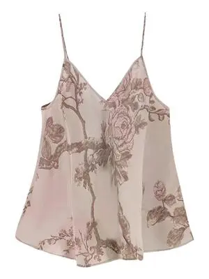 MES DEMOISELLES Floral V-neck Top - Pink