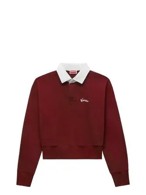 Kenzo Embroidered Logo Polo-collar Sweater - Red
