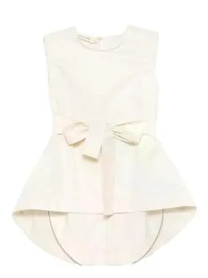 MOUTAKI Sleeveless Round Neck Blouse - Neutrals