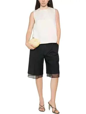 MOUTAKI Sleeveless Round Neck Blouse - Neutrals
