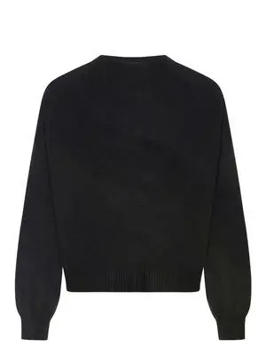 LISA YANG Crew Neck Sweater With Ribbed Trim - Black