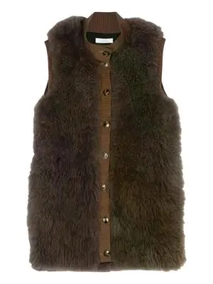 LISKA Sleeveless Cashmere Coat - Brown