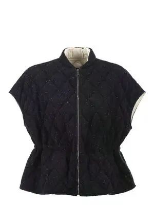Fabiana Filippi Embellished Quilted Gilet - Blue