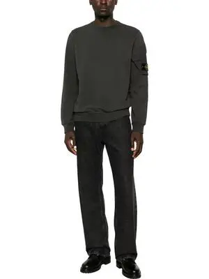 Stone Island Logo Patch Long Sleeve Sweatshirt - Grey