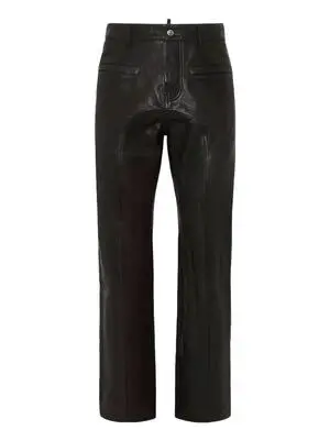Dsquared2 Leather Twist Trousers - Black