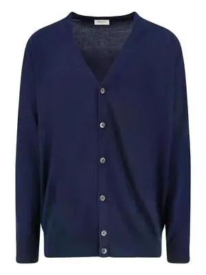 BRAMANI CASHMERE V-neck Button-up Cardigan - Blue